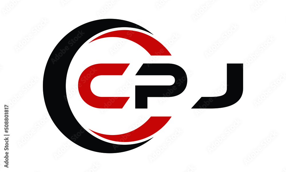 CPJ swoosh three letter logo design vector template | monogram logo ...