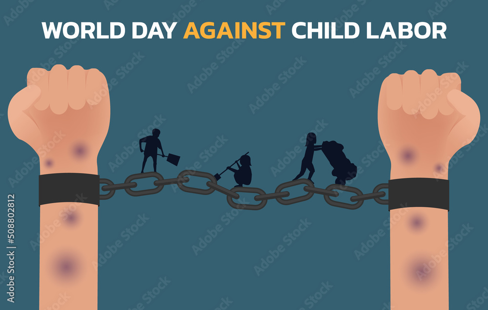 World day against child labour,stop child labour in world. Stock Vector ...