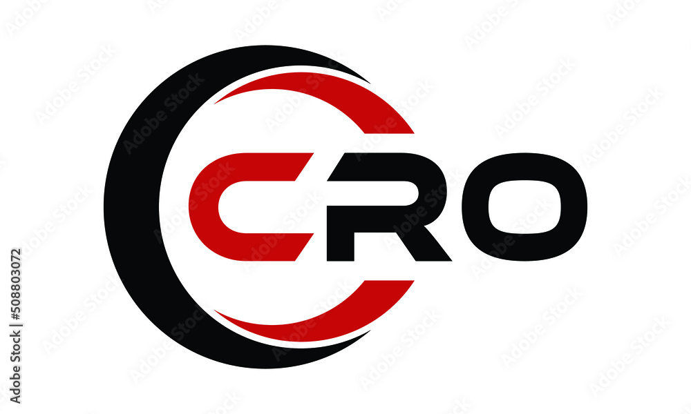 CRO swoosh three letter logo design vector template | monogram logo | abstract logo | wordmark ...