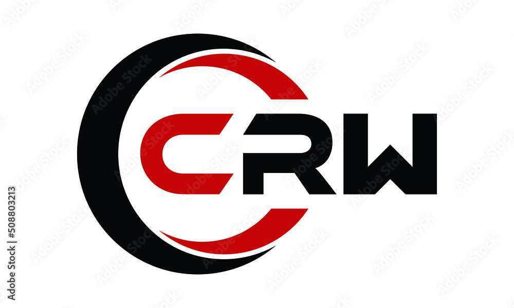 Vetor de CRW swoosh three letter logo design vector template | monogram ...