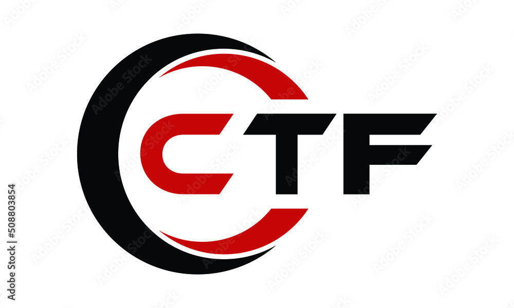 Ctf Swoosh Three Letter Logo Design Vector Template Monogram Logo
