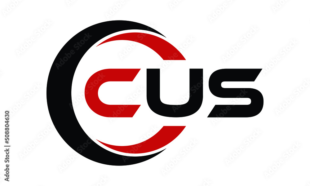 CUS swoosh three letter logo design vector template | monogram logo ...