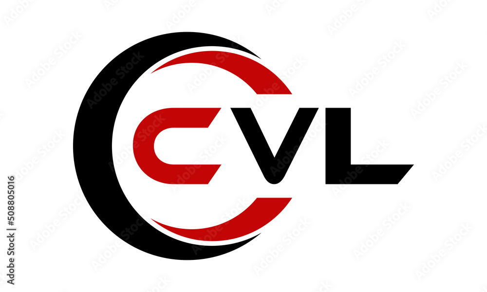 CVL swoosh three letter logo design vector template | monogram logo ...