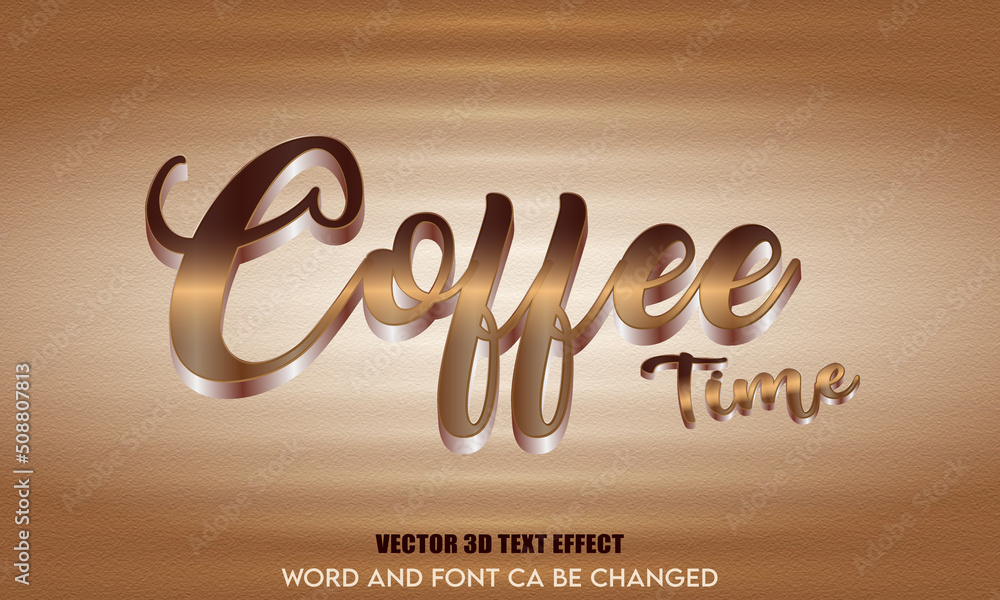 coffee time text effect template design, Editable Text Effect EPS File ...