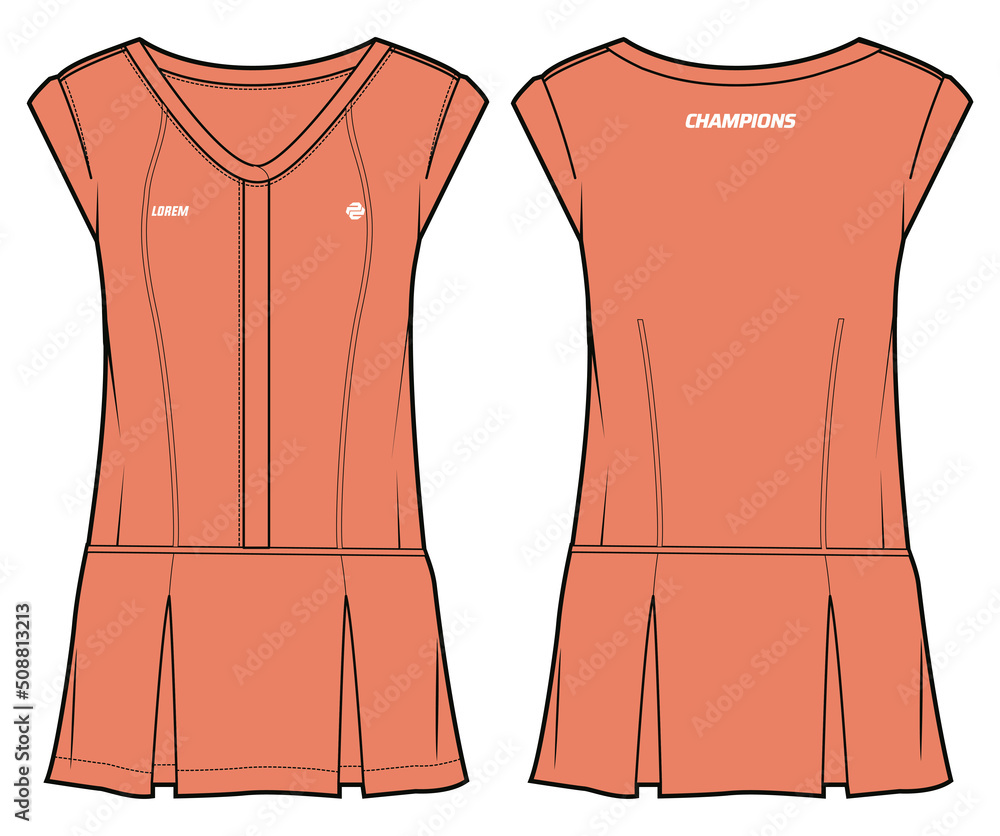 Women Sleeveless drop waist tennis dress with mini skirt sports top ...