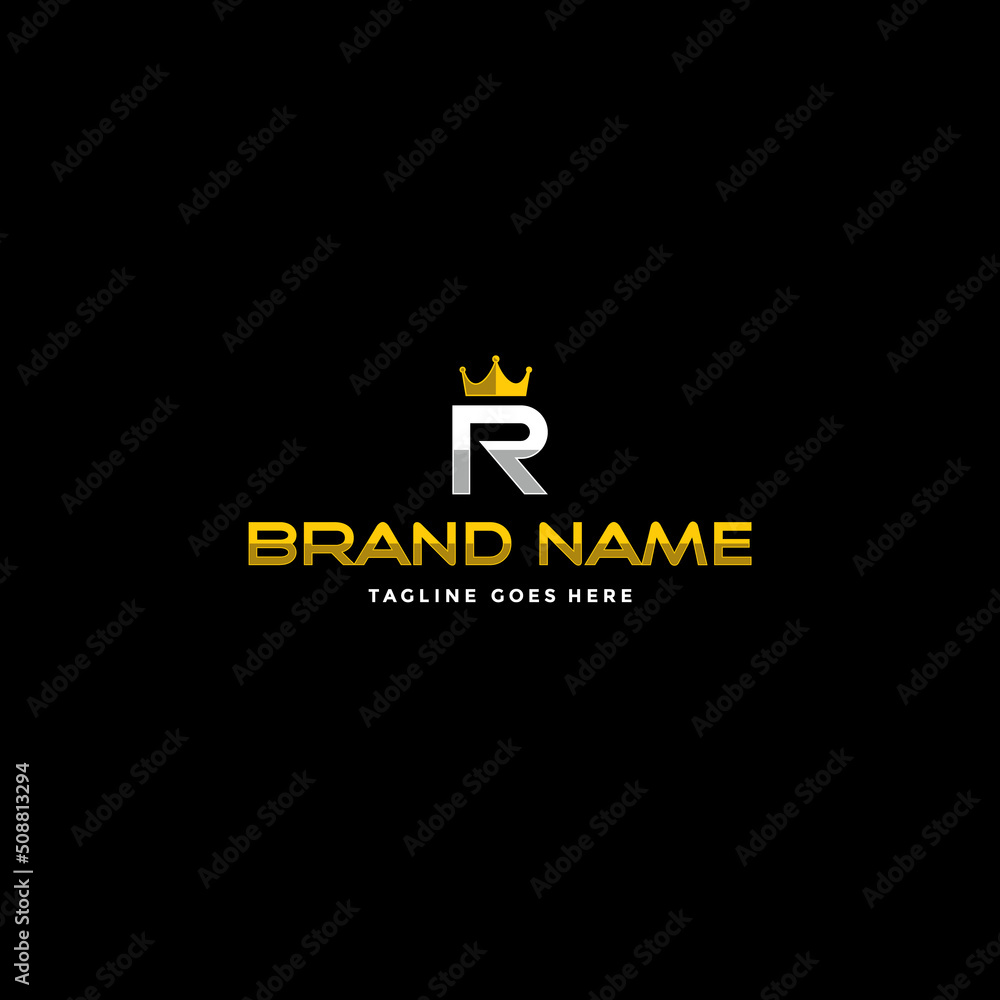 Letter R and Crown logo or icon design Stock Vector | Adobe Stock