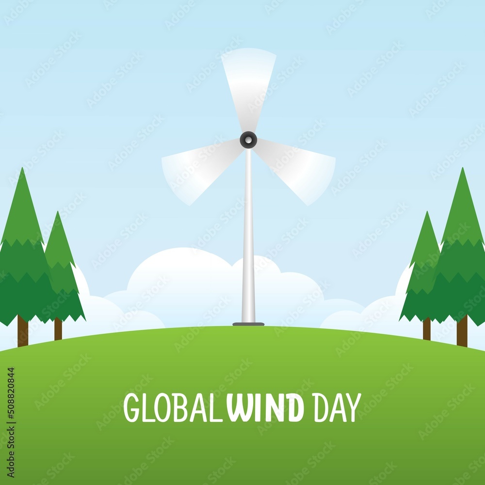 vector graphic of global wind day good for global wind day celebration ...