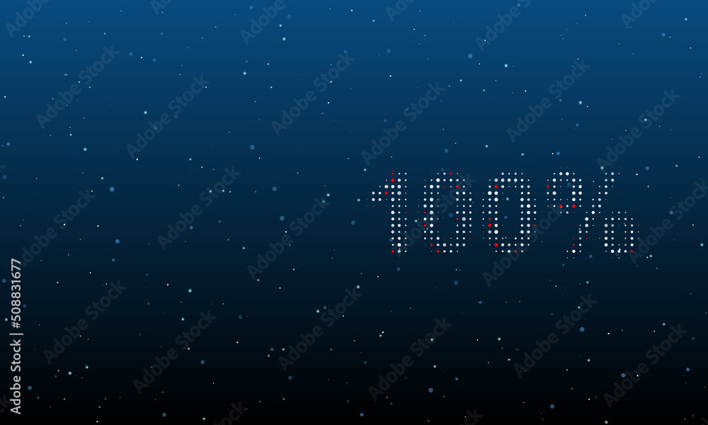 On the right is the 100 percent symbol filled with white dots ...