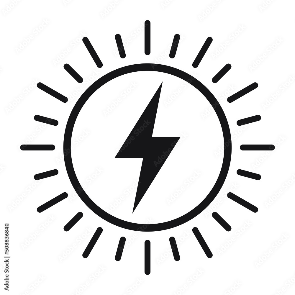 Solar energy icon, sun energy icon. Vector illustration isolated on ...
