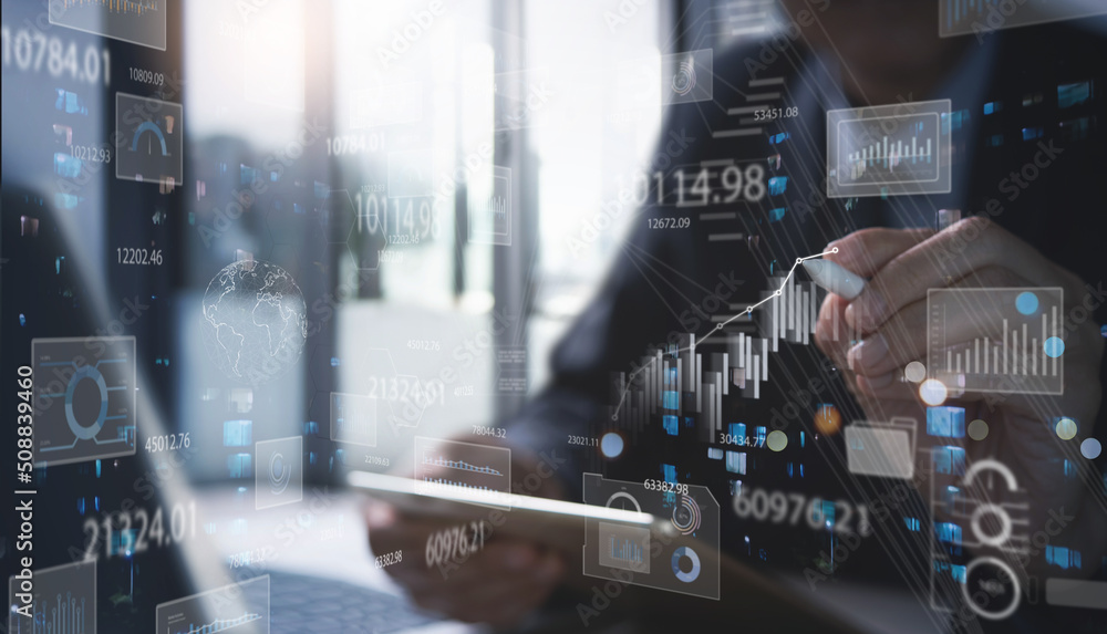 Data science, business analysis and strategy, big data concept ...