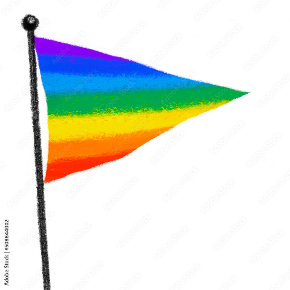 Triangle Flag pride rainbow symbol LGBTQ equality rights hand drawn ...
