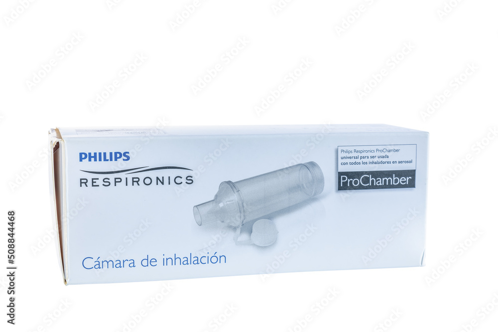 Foto de Huelva, Spain - June 4, 2022: Spanish box of containing a ...