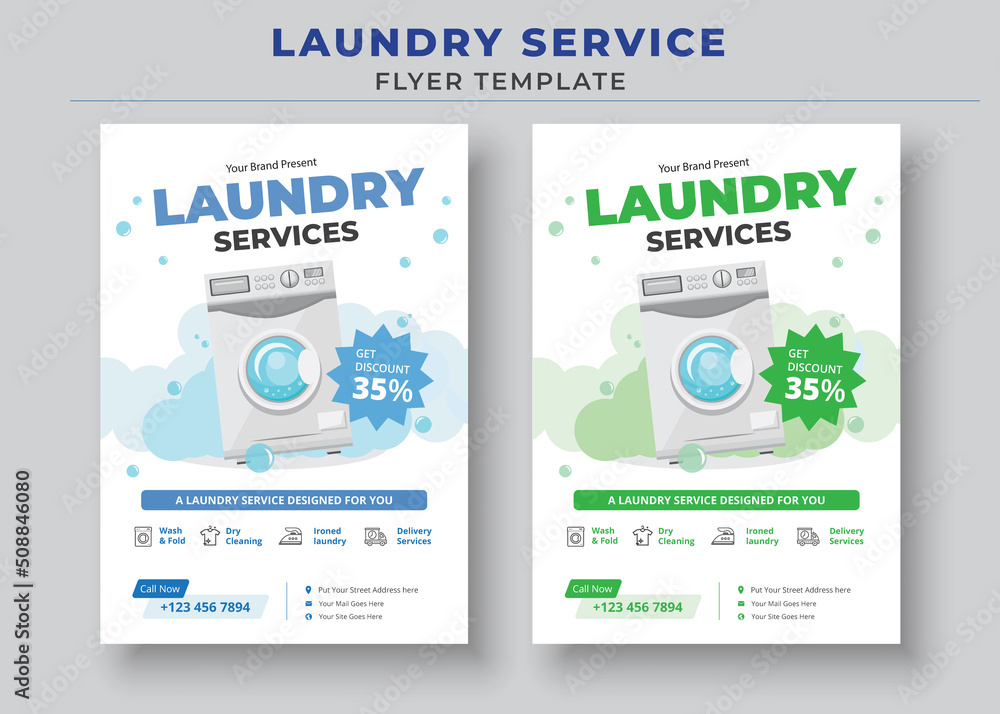 Laundry Service Flyer Template, Dry cleaner Flyer, Poster brochure ...