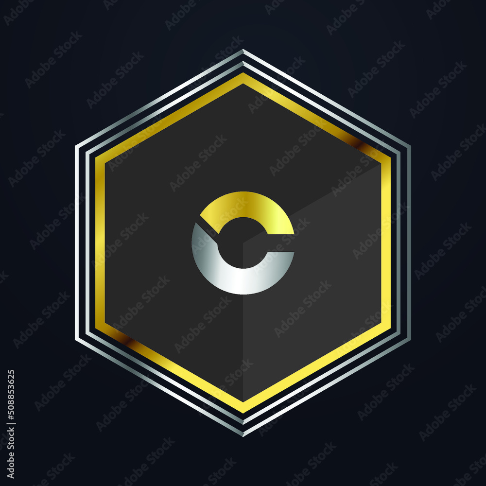 Premium luxury Vector elegant gold and silver font Letter C Template ...