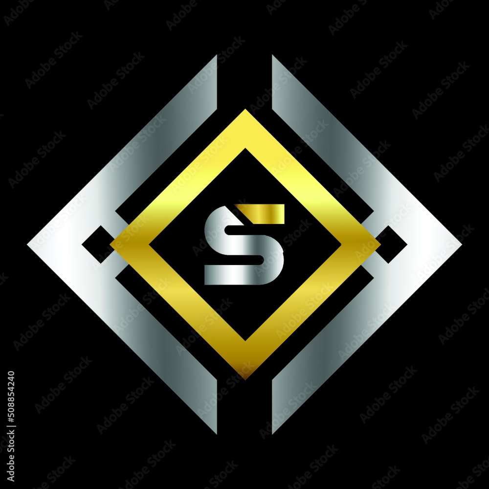 Premium luxury Vector elegant gold and silver font Letter S Template ...