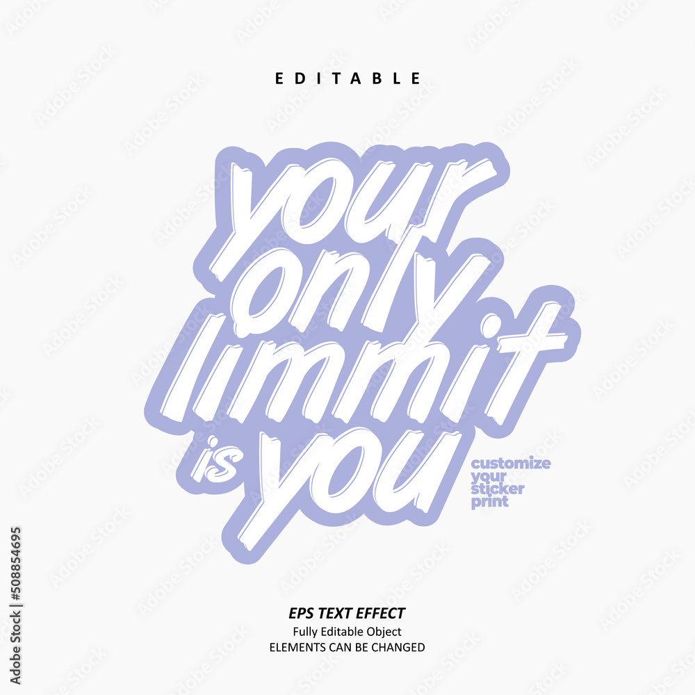 pasta color groovy sticker or quote poster custom text effect editable premium vector เวกเตอร์ ...