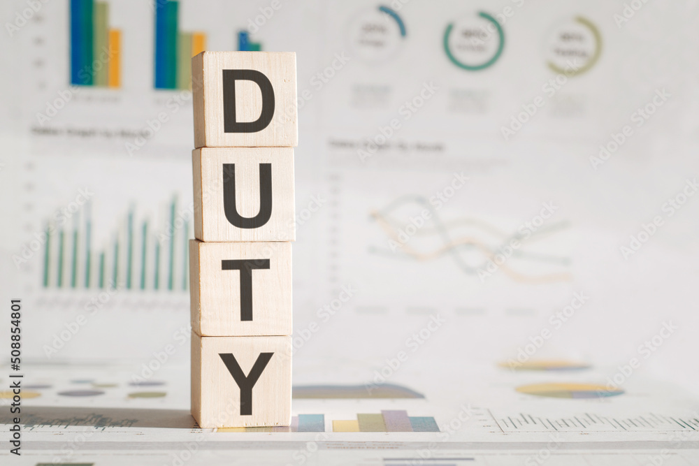 Alphabet letter in word duty on financial chart background Stock Photo ...