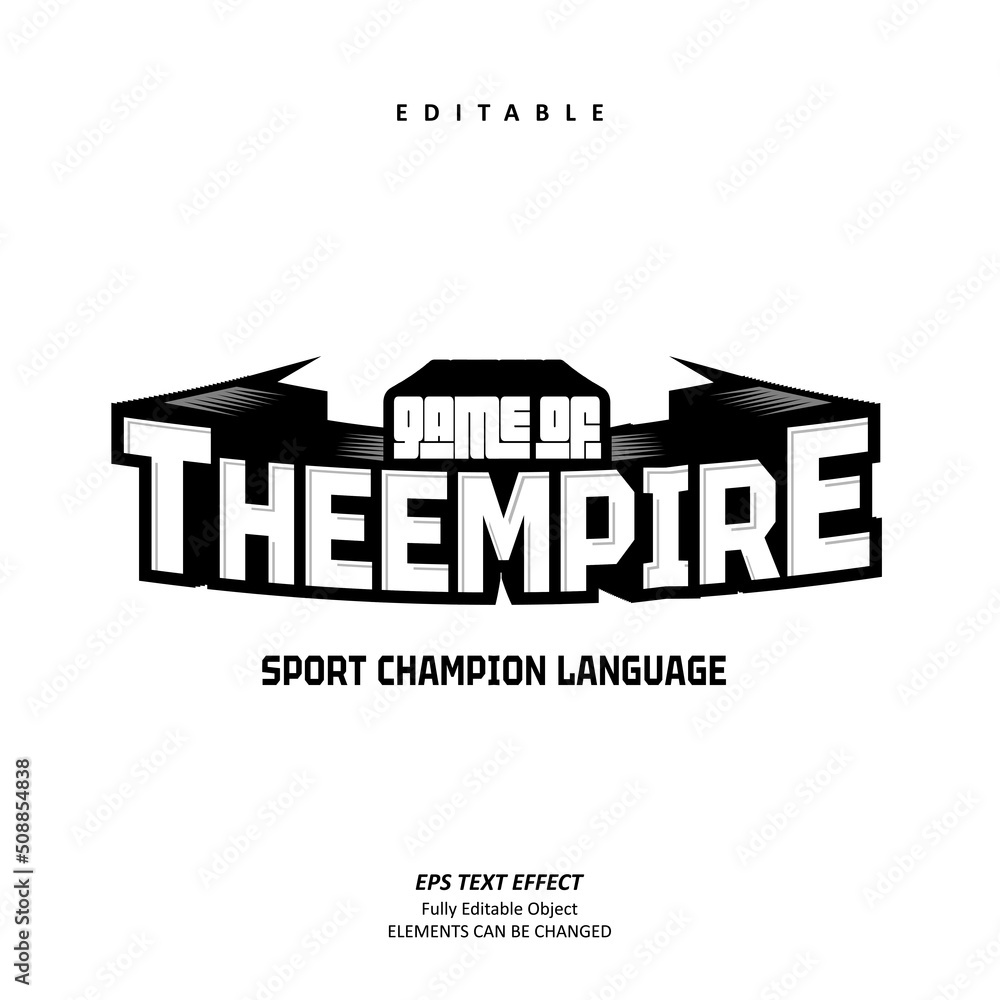 game Sport champion Emblem Title Text Effect Editable Premium Vector ...