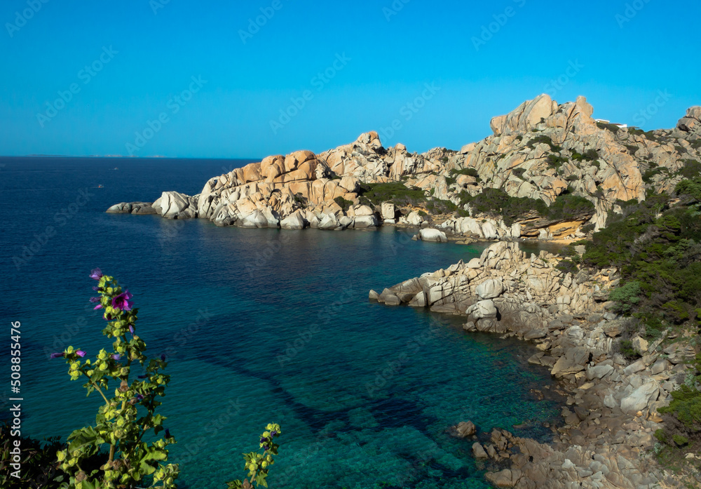 Faro di Capo Testa: reef and sea, Strait of Bonifacio, Costa Paradiso ...