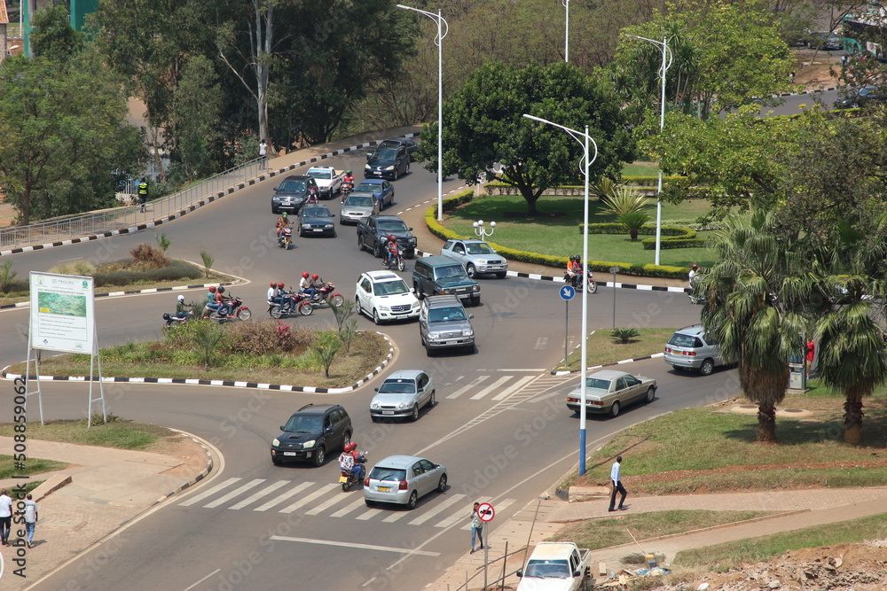 traffic in the city of Kigali Rwanda Stock Photo | Adobe Stock