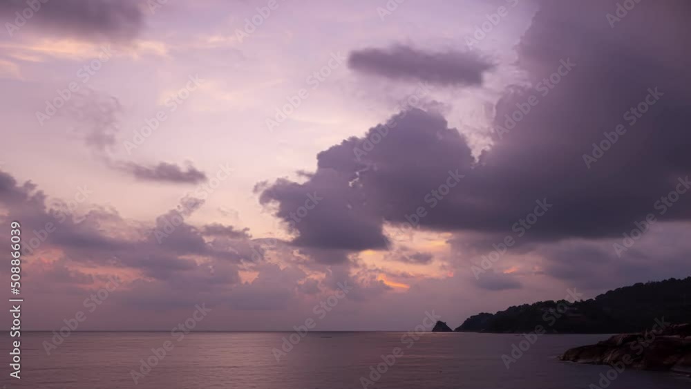 Time lapse of sunset or sunrise landscape Amazing light blue clouds ...