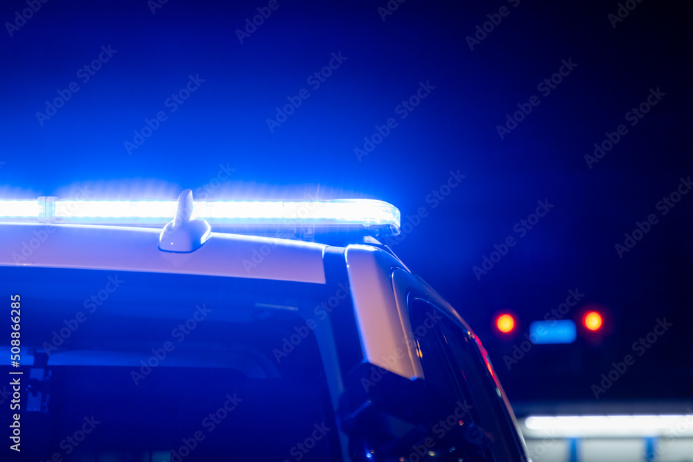 Generic police lights on a crime scene Stock Photo | Adobe Stock