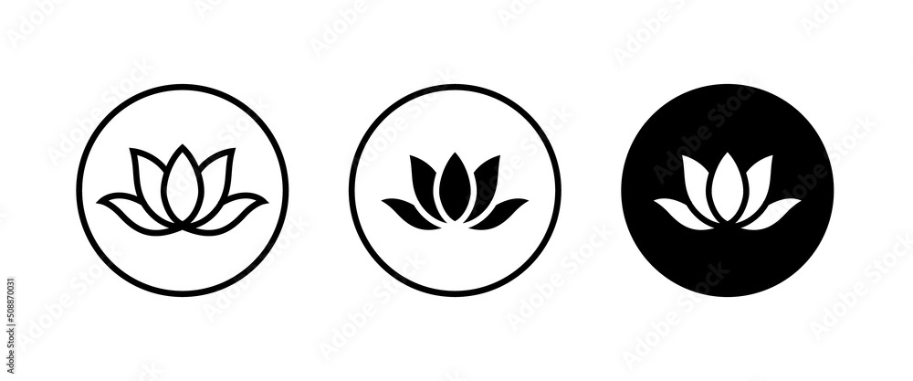 lotus flowers, Lotus, Lily Flower Icon. Spa icons button, vector, sign ...