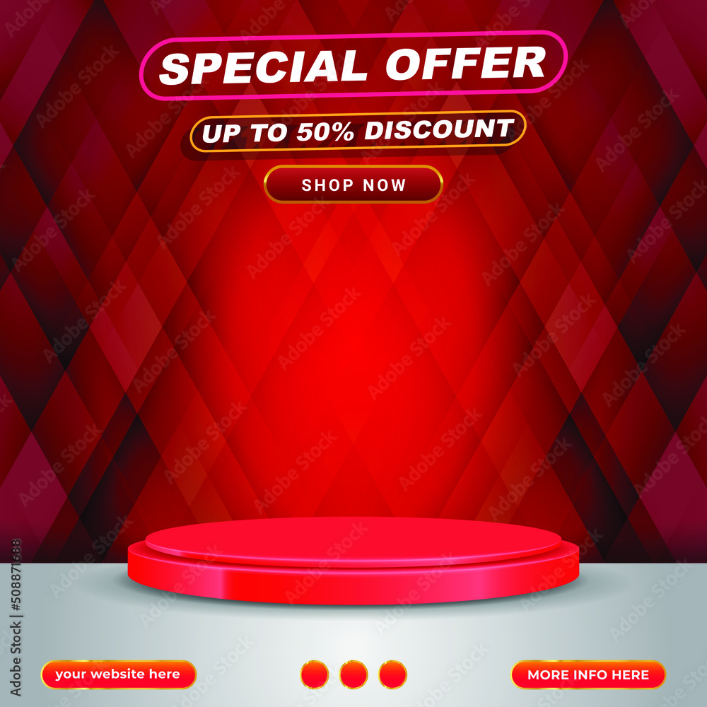 special offer social media template post with blank space podium for ...