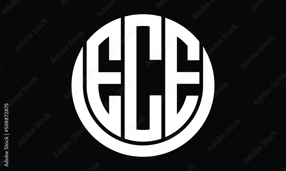 ECE shield in circle logo design vector template. monogram logo ...