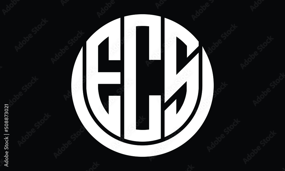 ECS shield in circle logo design vector template. monogram logo ...