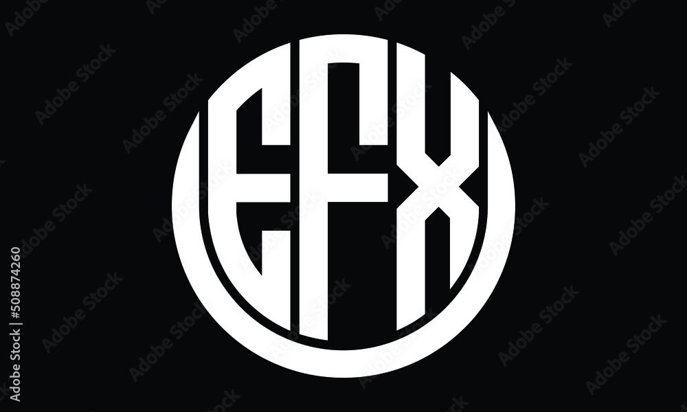 EFX shield in circle logo design vector template. monogram logo ...