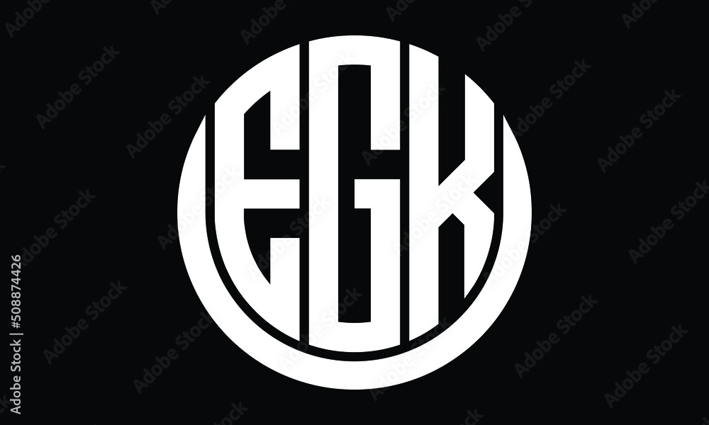 EGK shield in circle logo design vector template. monogram logo ...