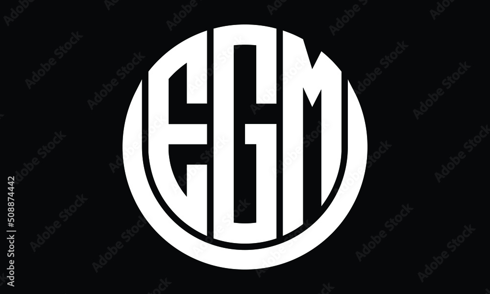 EGM shield in circle logo design vector template. monogram logo ...