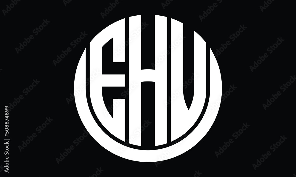 EHV shield in circle logo design vector template. monogram logo ...