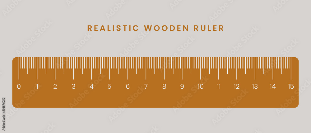 Top view of Realistic wooden ruler on isolated white background Stock ...