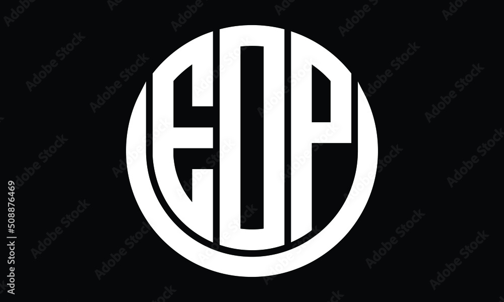 EOP shield in circle logo design vector template. monogram logo ...