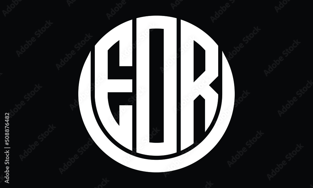 EOR shield in circle logo design vector template. monogram logo ...