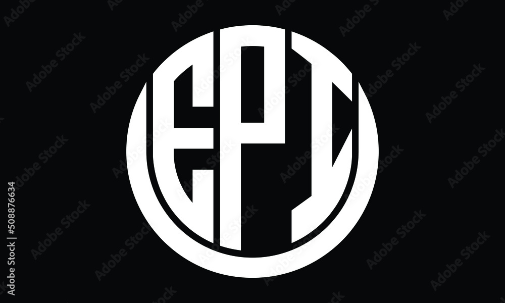 EPI shield in circle logo design vector template. monogram logo ...