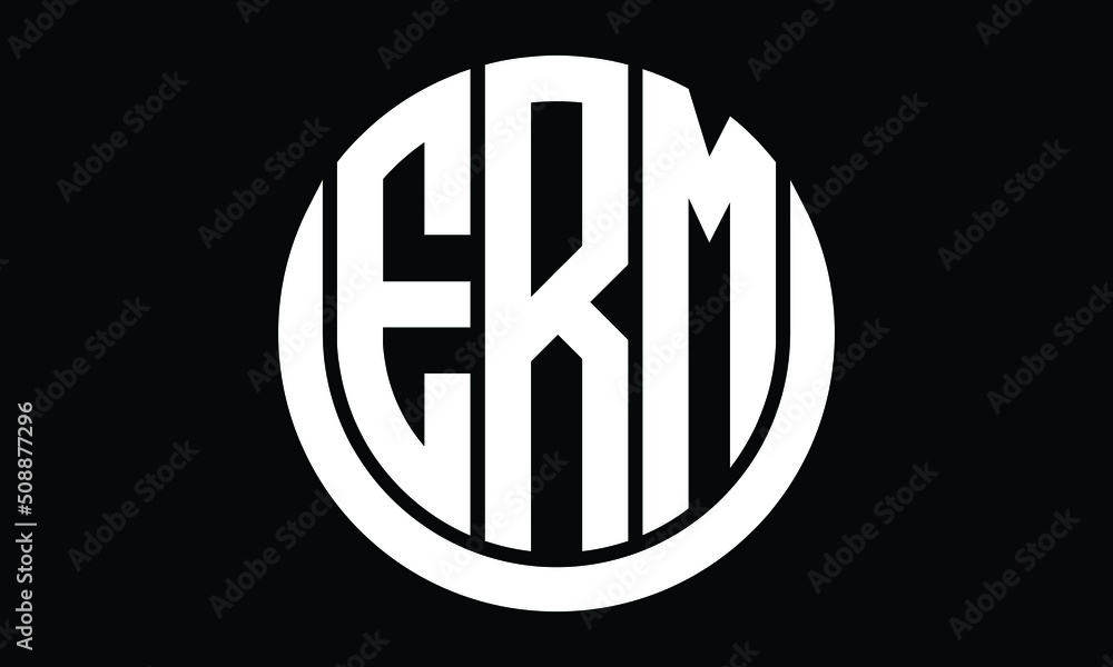 ERM shield in circle logo design vector template. monogram logo ...