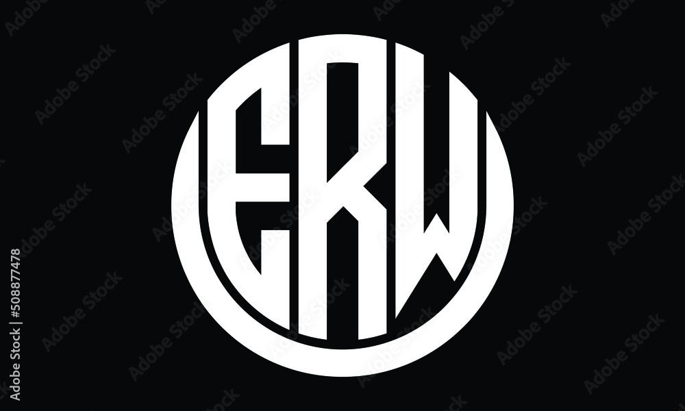 ERW shield in circle logo design vector template. monogram logo ...