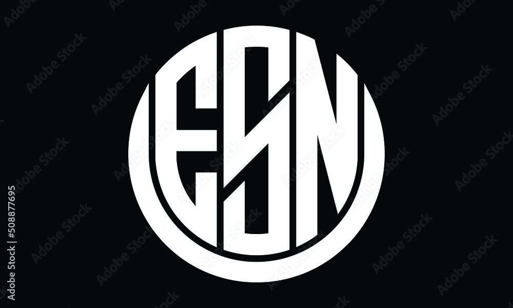 ESN shield in circle logo design vector template. monogram logo ...