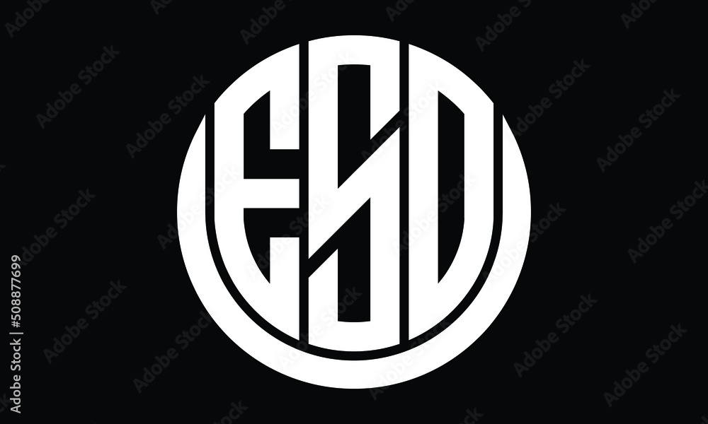 ESO shield in circle logo design vector template. monogram logo ...
