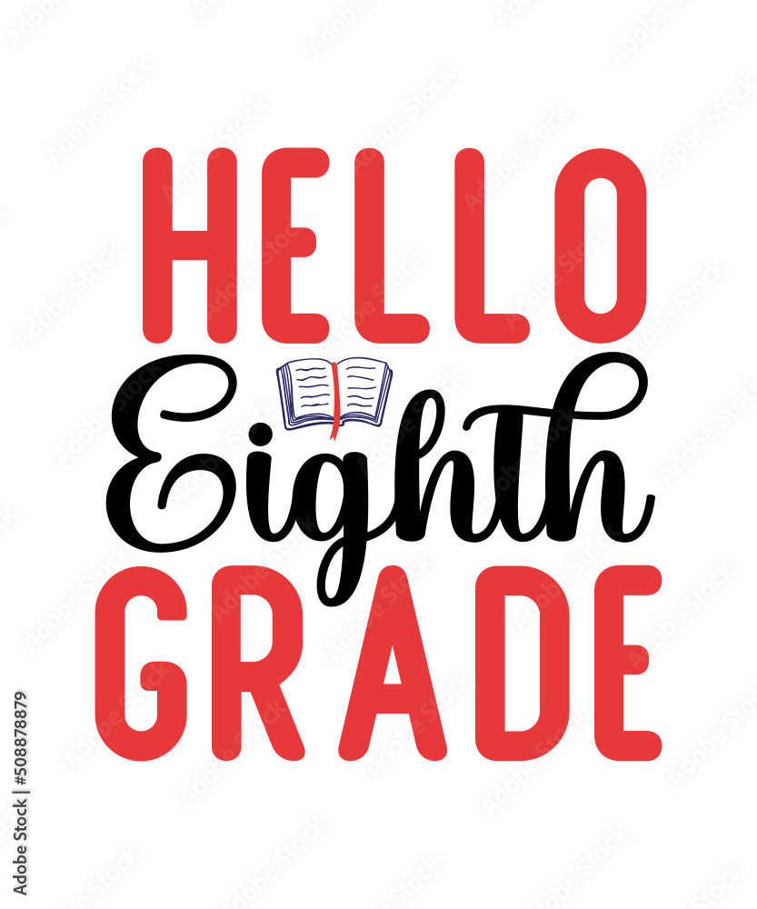 Stockvector Back to School Svg Bundle, Hello Grade Svg, First Day of ...
