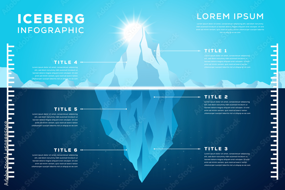 iceberg infographic illustration template Stock Vector | Adobe Stock