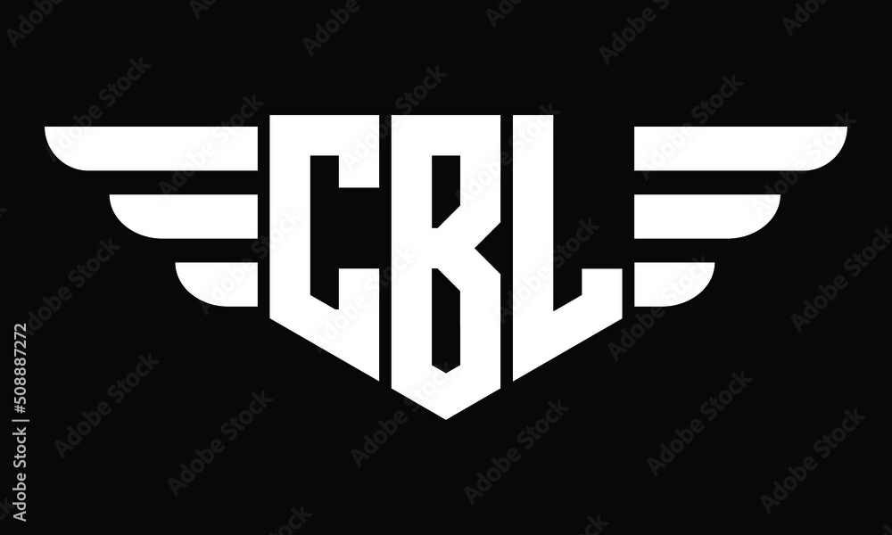 CBL three letter logo, creative wings shape logo design vector template ...