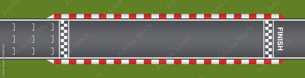 Vetor do Stock: Racing track top view with start and finish line. Set ...