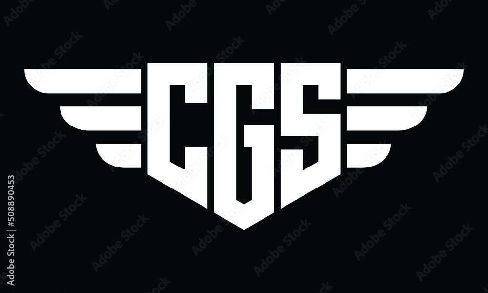CGS three letter logo, creative wings shape logo design vector template ...