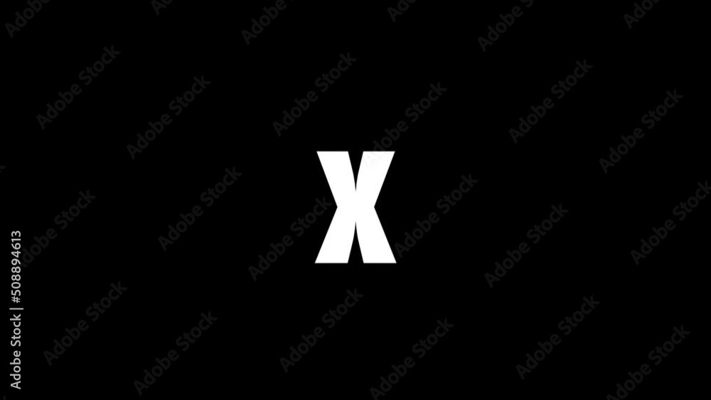White picture of X on a black background. american alphabet. english ...