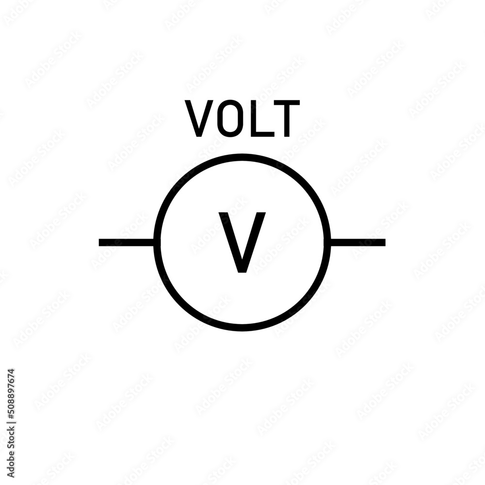 Voltmeter electrical symbols on white background, vector illustration ...