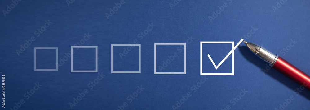 Pen with checkbox in checklist. Business Stock Photo | Adobe Stock